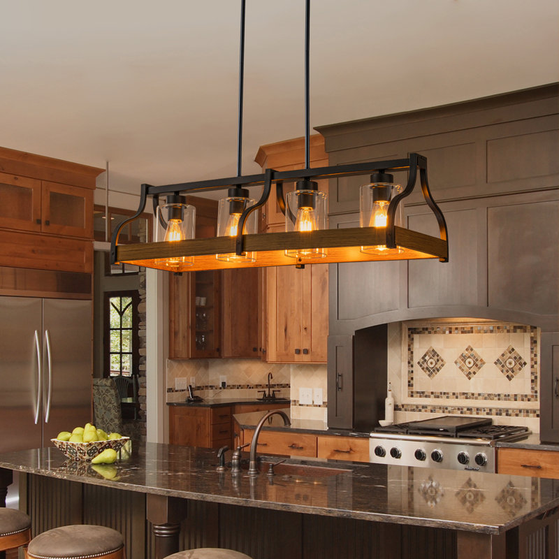 Gracie Oaks Rodnisha 4-Light Farmhouse Kitchen Island Light & Reviews ...