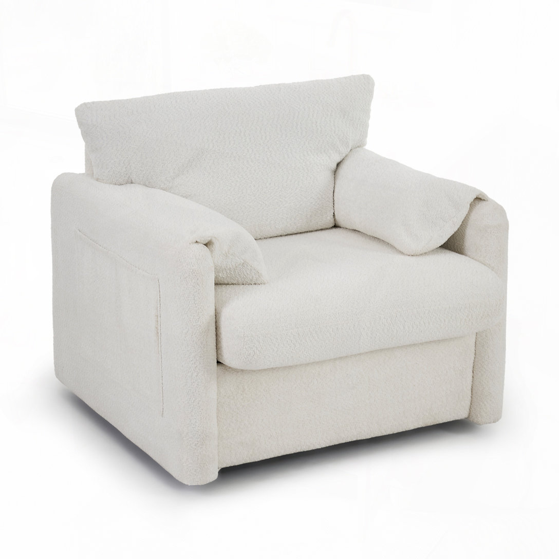 Latitude Run® Chenille Fabric 360° Rotating Lounge Chair Swivel Accent ...