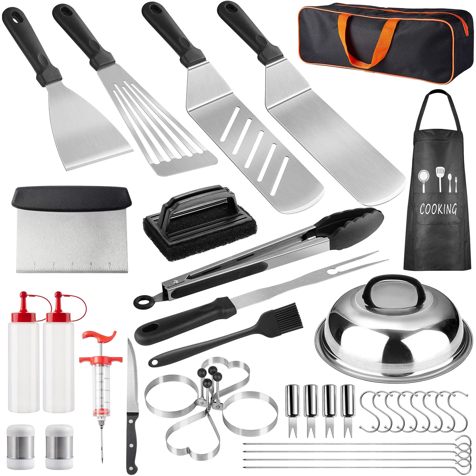 Livego 38-piece Stainless Steel Grill Tools Set-Teppanyaki & Grill Pan ...