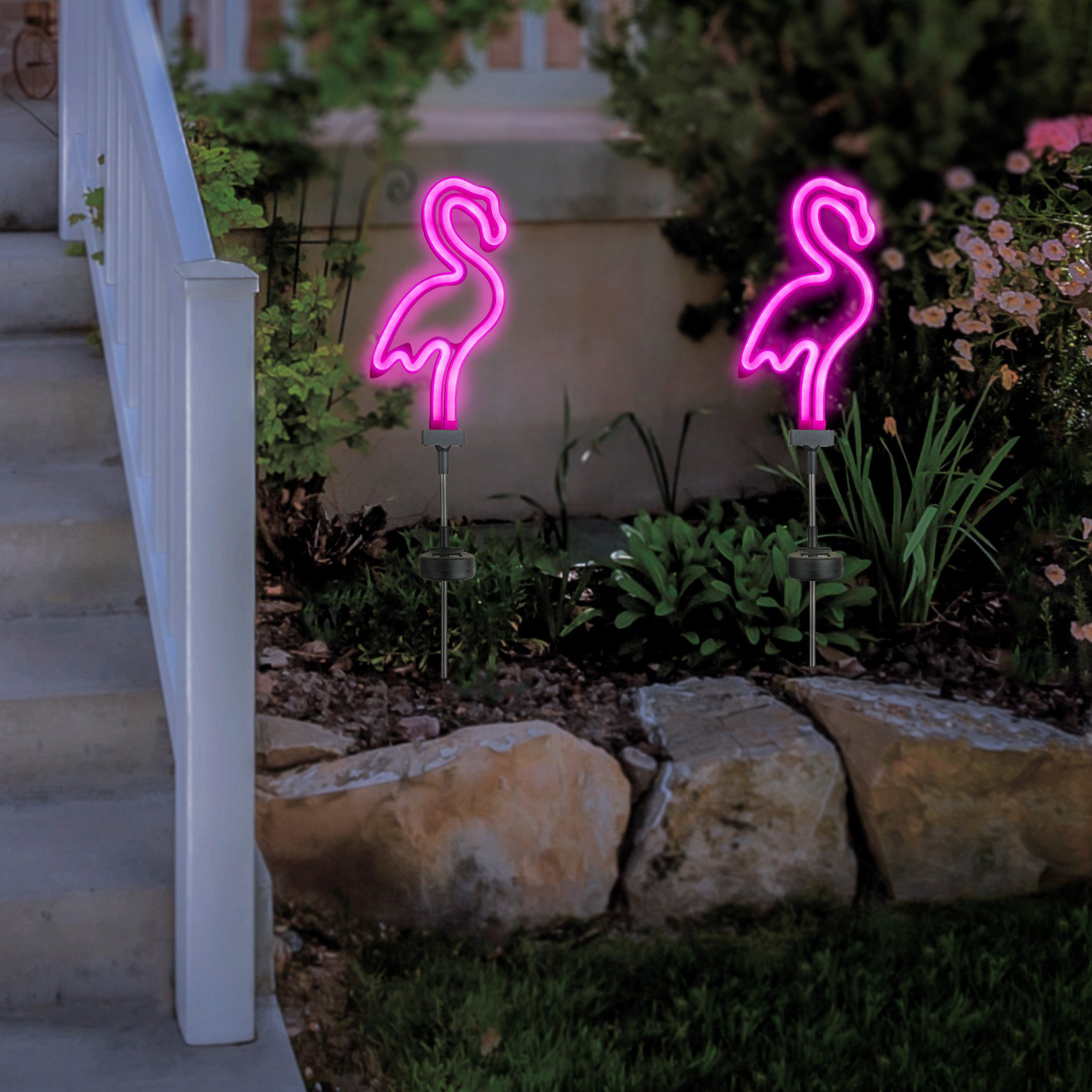 Touch of ECO Solar Powered Flamingo Garden Stake Light & Reviews ...