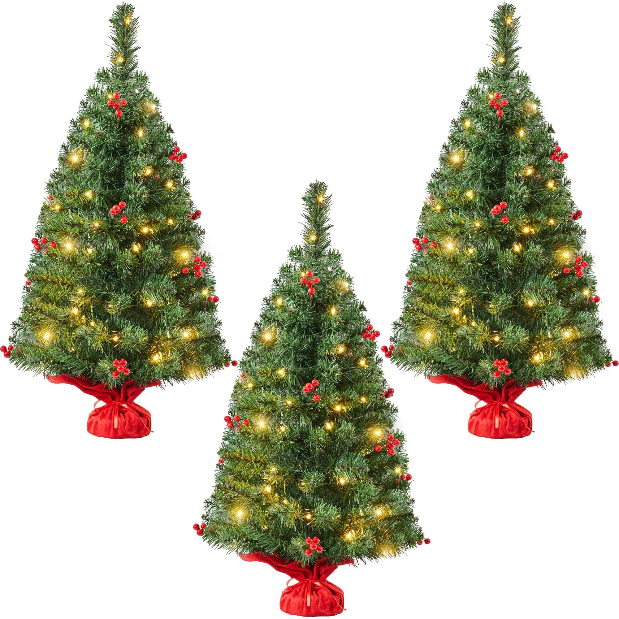The Holiday Aisle® 3ft Prelit Tabletop Artificial Mini Christmas Tree ...
