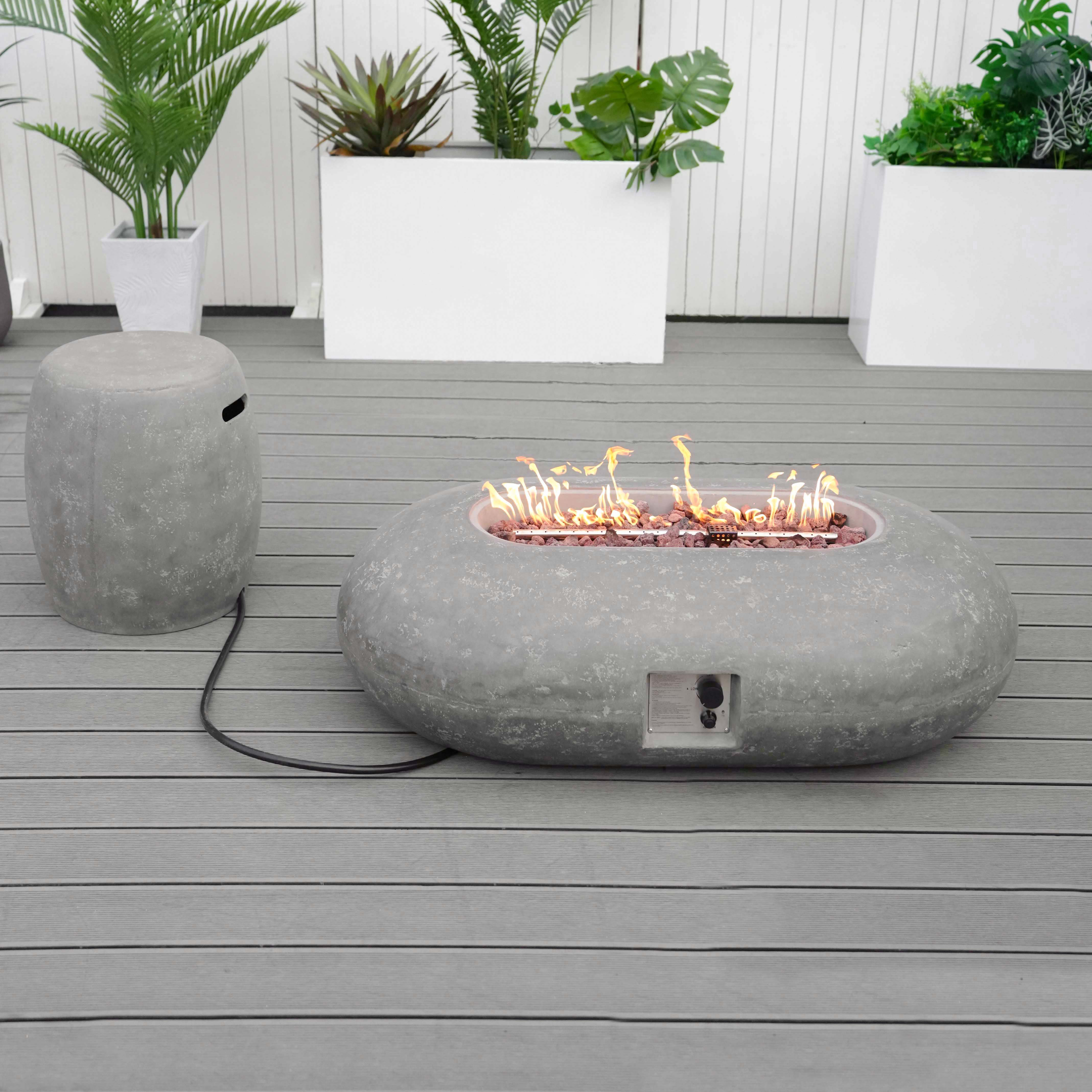 Brayden Studio® Loneva Concrete Propane Outdoor Fire Pit Table | Wayfair