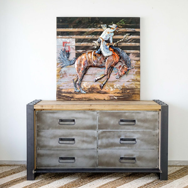 Symple Stuff Millwood Industrial Chest Of Drawers With Metal Drawers ...