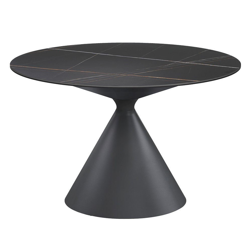 Chintaly Imports Contemporary Ceramic Top Table w/ Cone Shaped Base ...