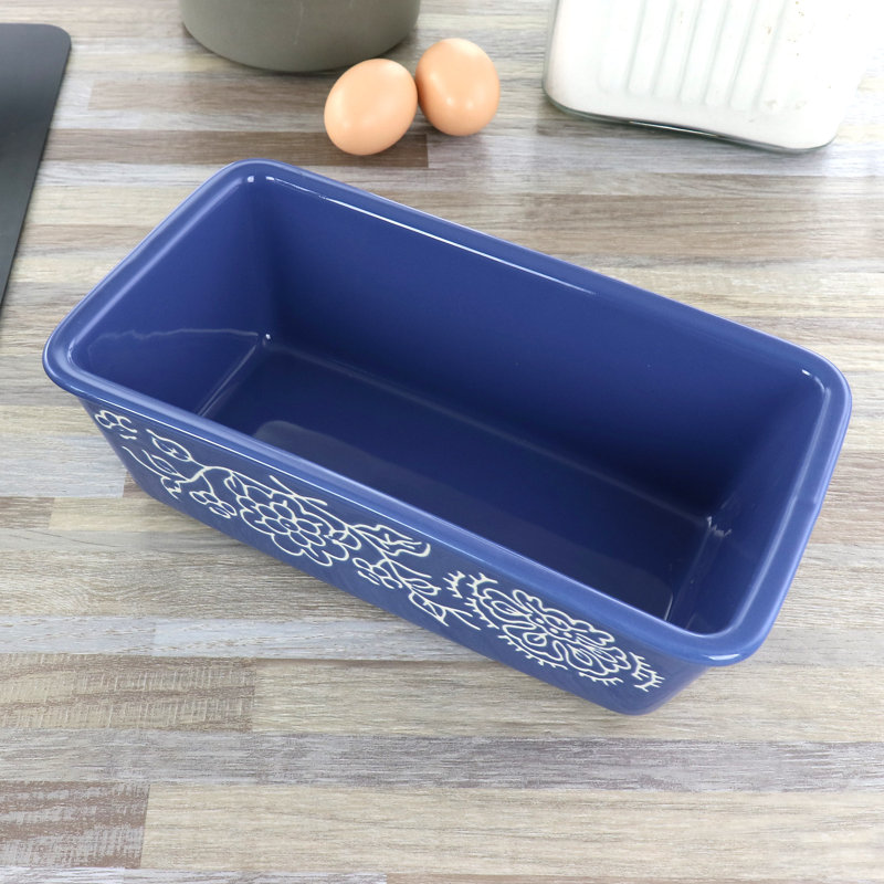 Laurie Gates 10.25 Inch Rectangle Loaf Baker in Blue | Wayfair