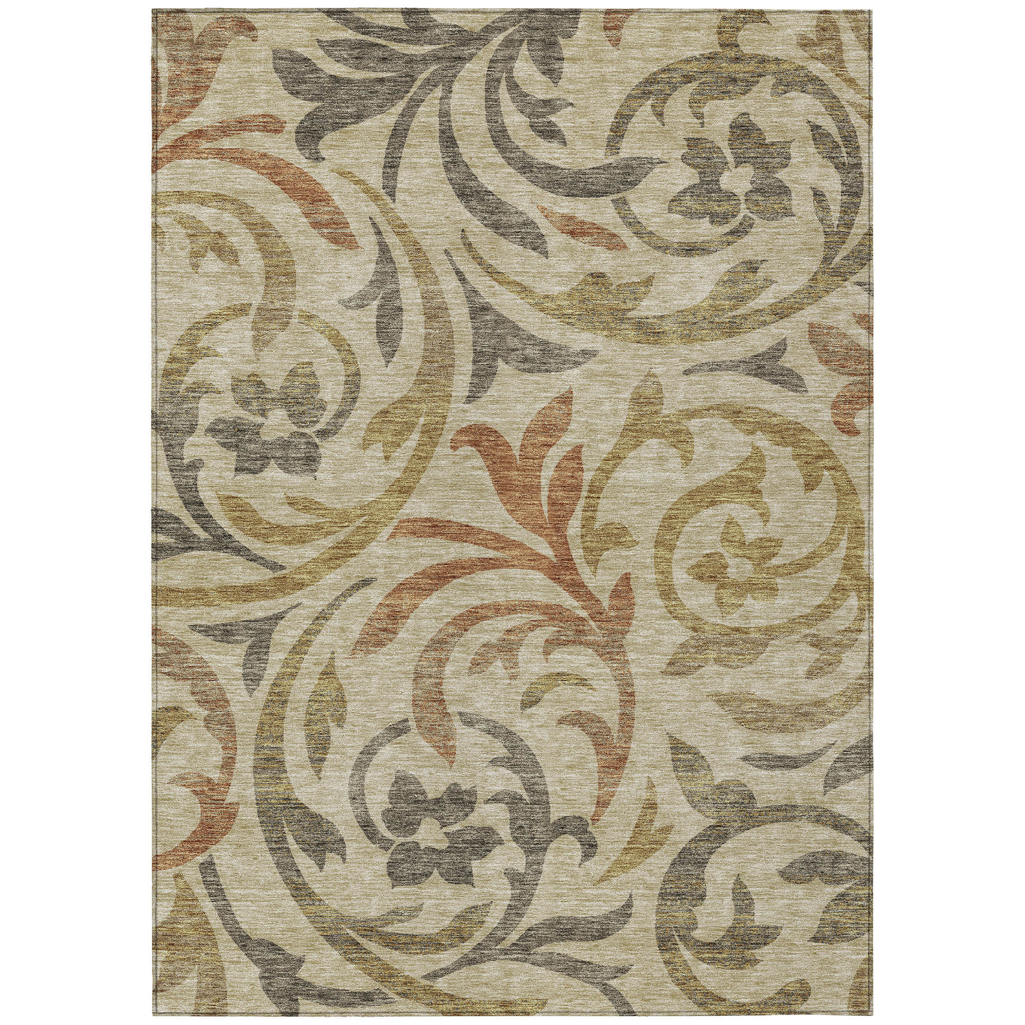 HomeRoots 9' X 12' Floral Washable Indoor Outdoor Area Rug | Wayfair
