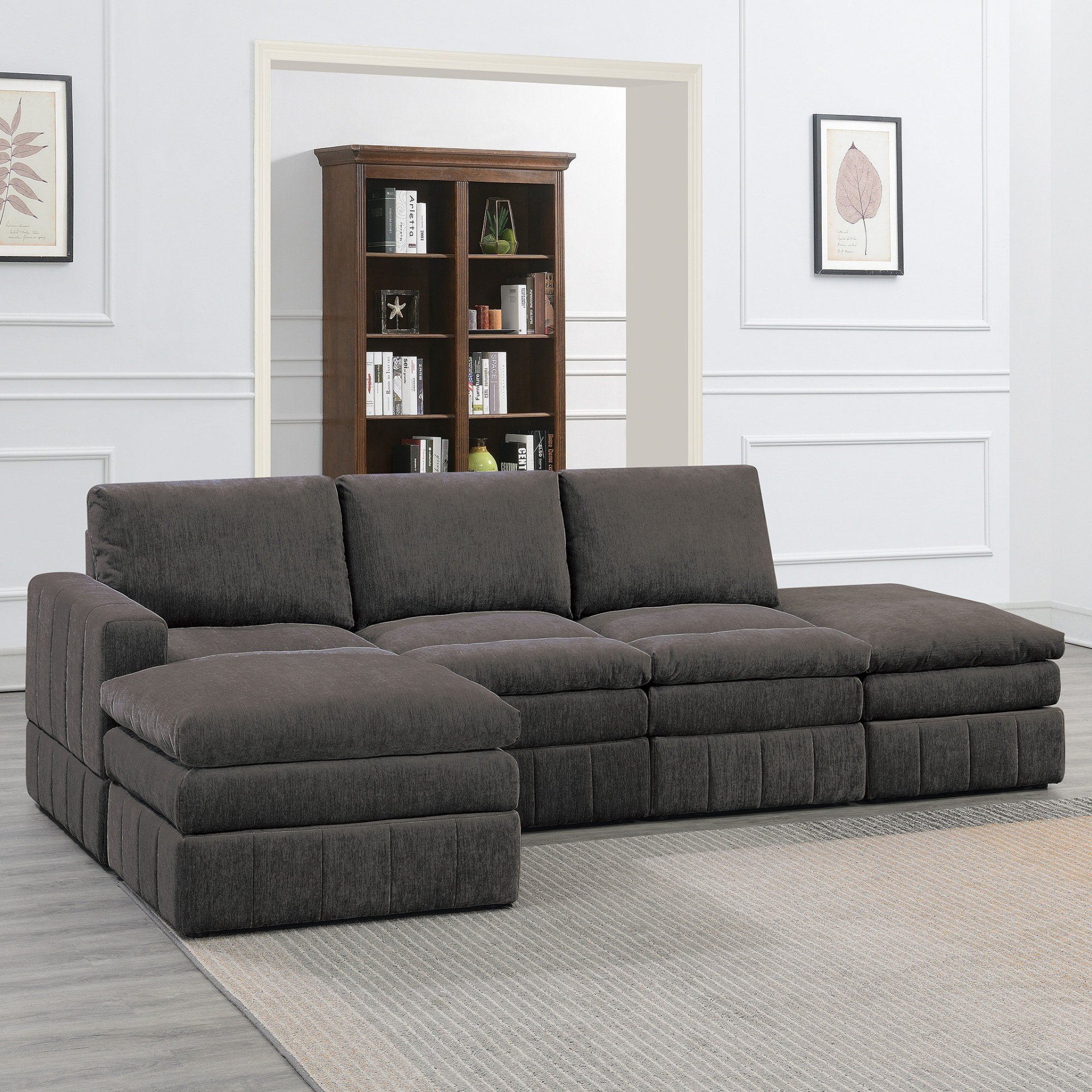 Latitude Run® Contemporary 5Pc Set Modular L-Sectional Set 1X One Arm ...