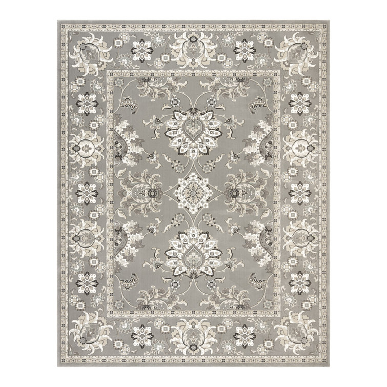 Gertmenian Majestic Moena Gray/Taupe Traditional Oriental Border Area ...