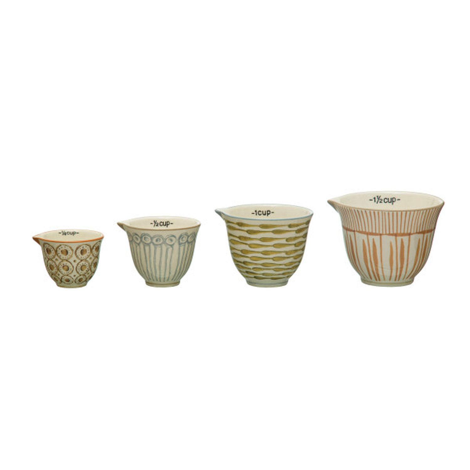 Creative Co-Op Stoneware Measuring Cups With Pour Spout | Wayfair