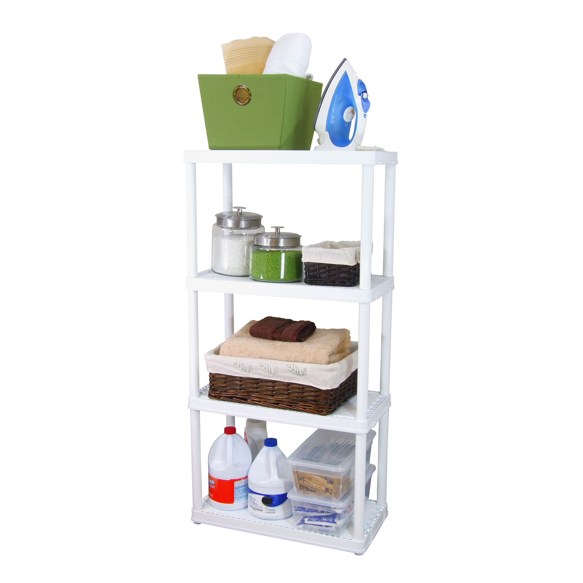 Gracious Living Easily Assembled Light Duty Solid Shelving Unit, White ...