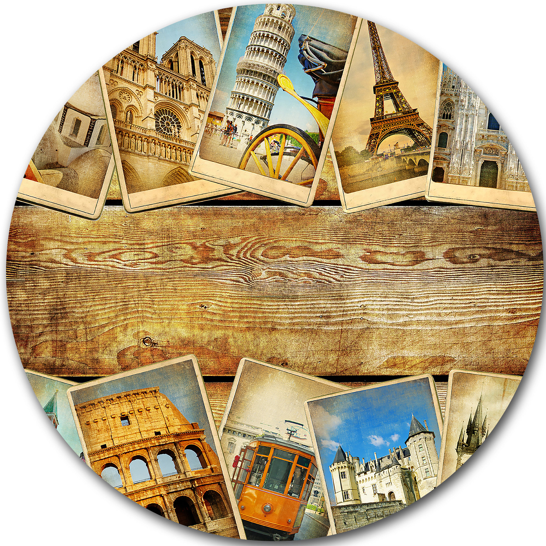 Design Art 'Vintage Collage Cards' Graphic Art Print on Metal - Wayfair ...