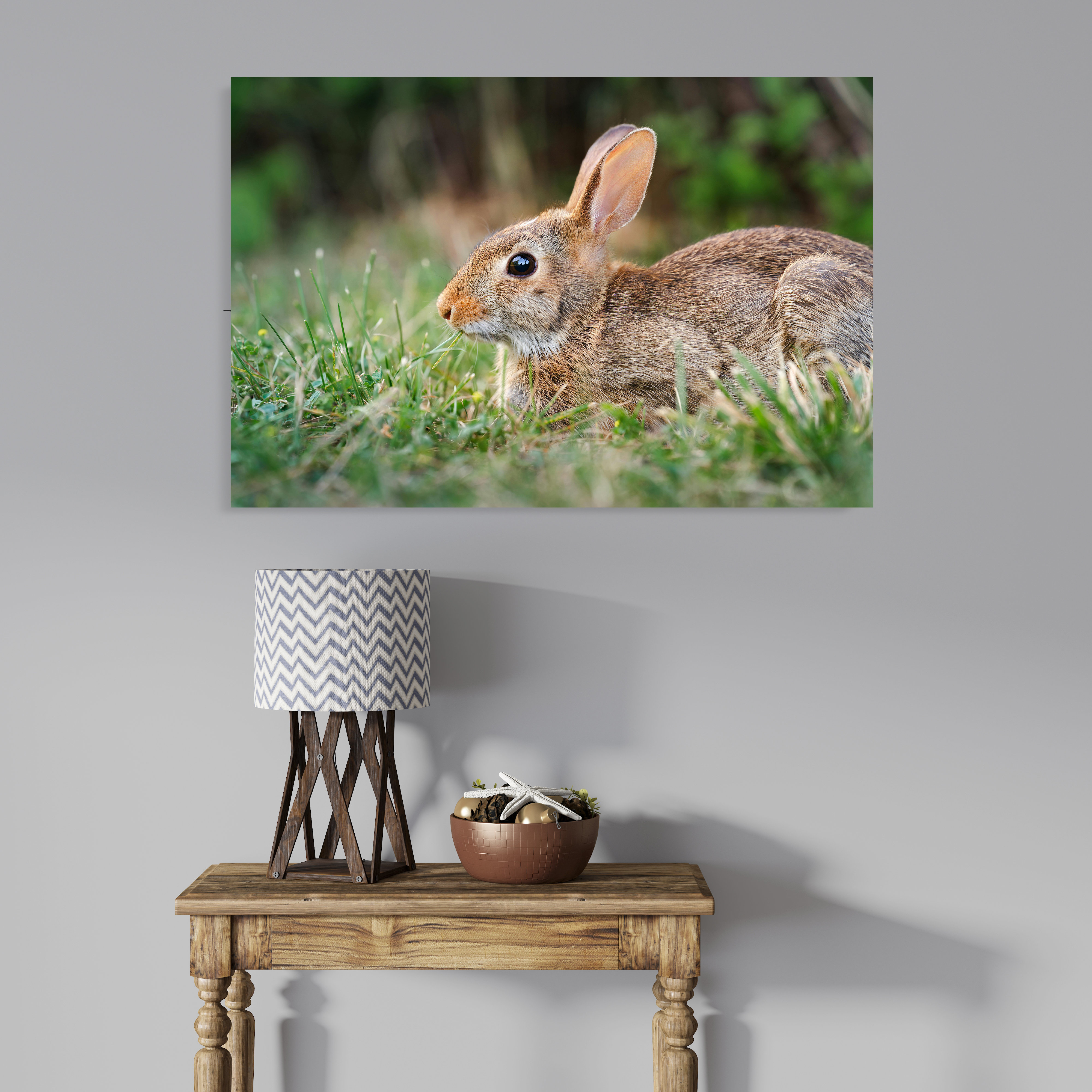 Ebern Designs Hare Sitting on Grass | Wayfair