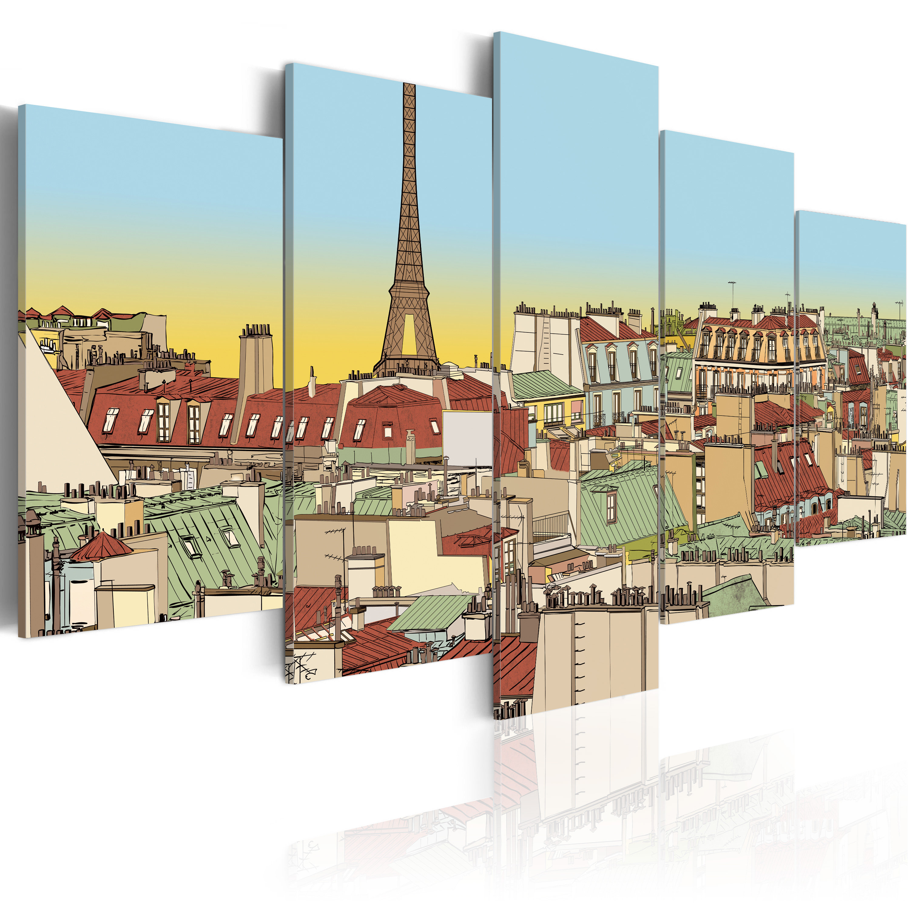 East Urban Home Idyllic Parisian Picture - 5 Piece Wrapped Canvas Print ...