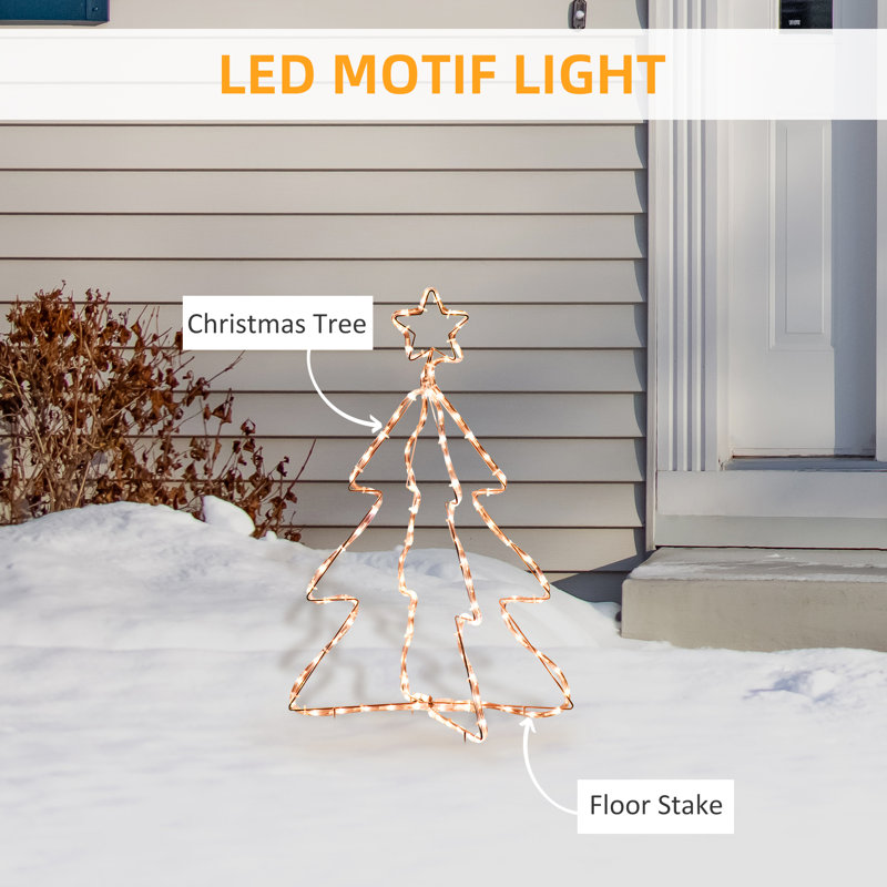 The Holiday Aisle® Outsunny 30" Outdoor LED Christmas Tree Rope Lights ...