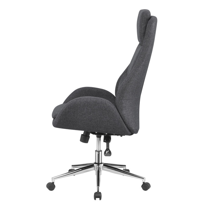 Hokku Designs Chrome And Grey Adjustable Desk Chair | Wayfair