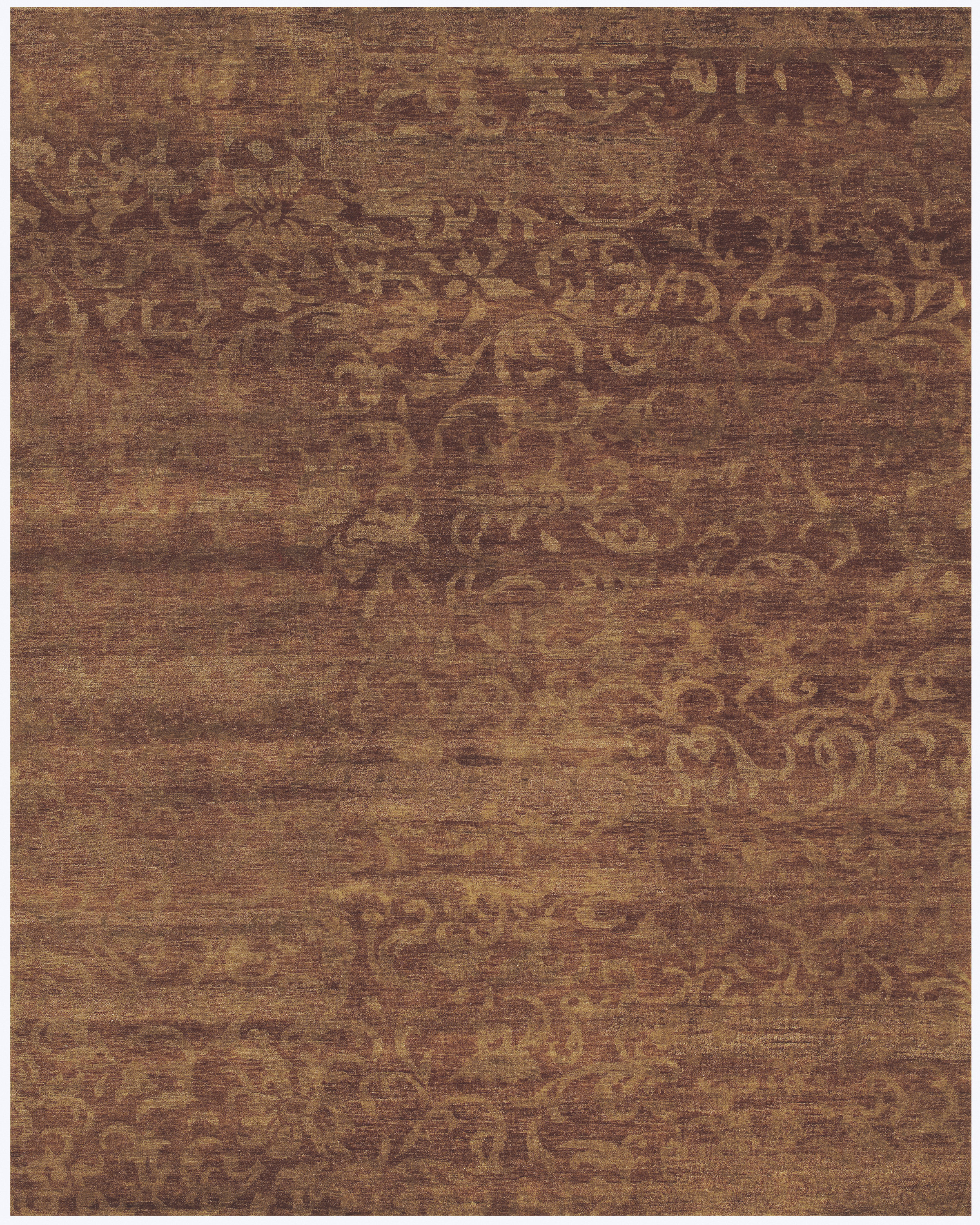 Canora Grey Issabell Distessed Hand Knotted Wool Rug, Auburn Rust, 7Ft ...