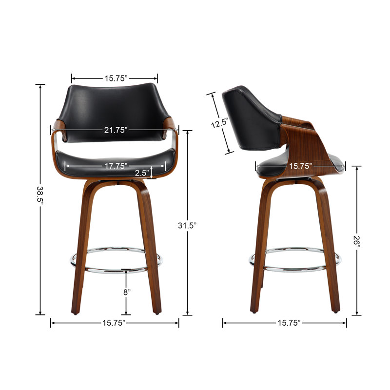 Corrigan Studio® Modern Upholstered Counter Stools, 26 Inch Swivel Bar ...