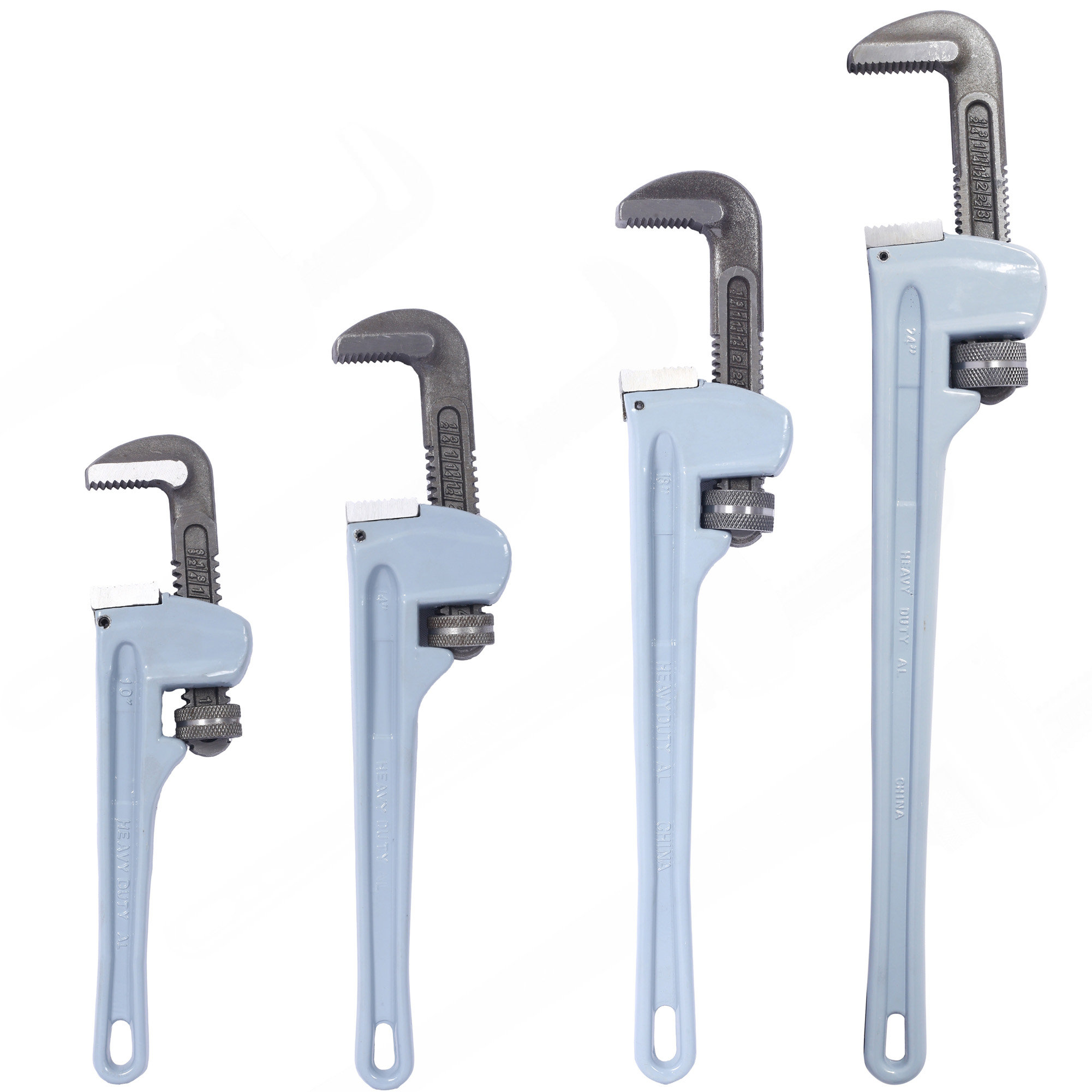 FOSHANZHENGONG 4PCS Aluminium Pipe Wrench Adjustable Jaw Plumbing Pipe ...