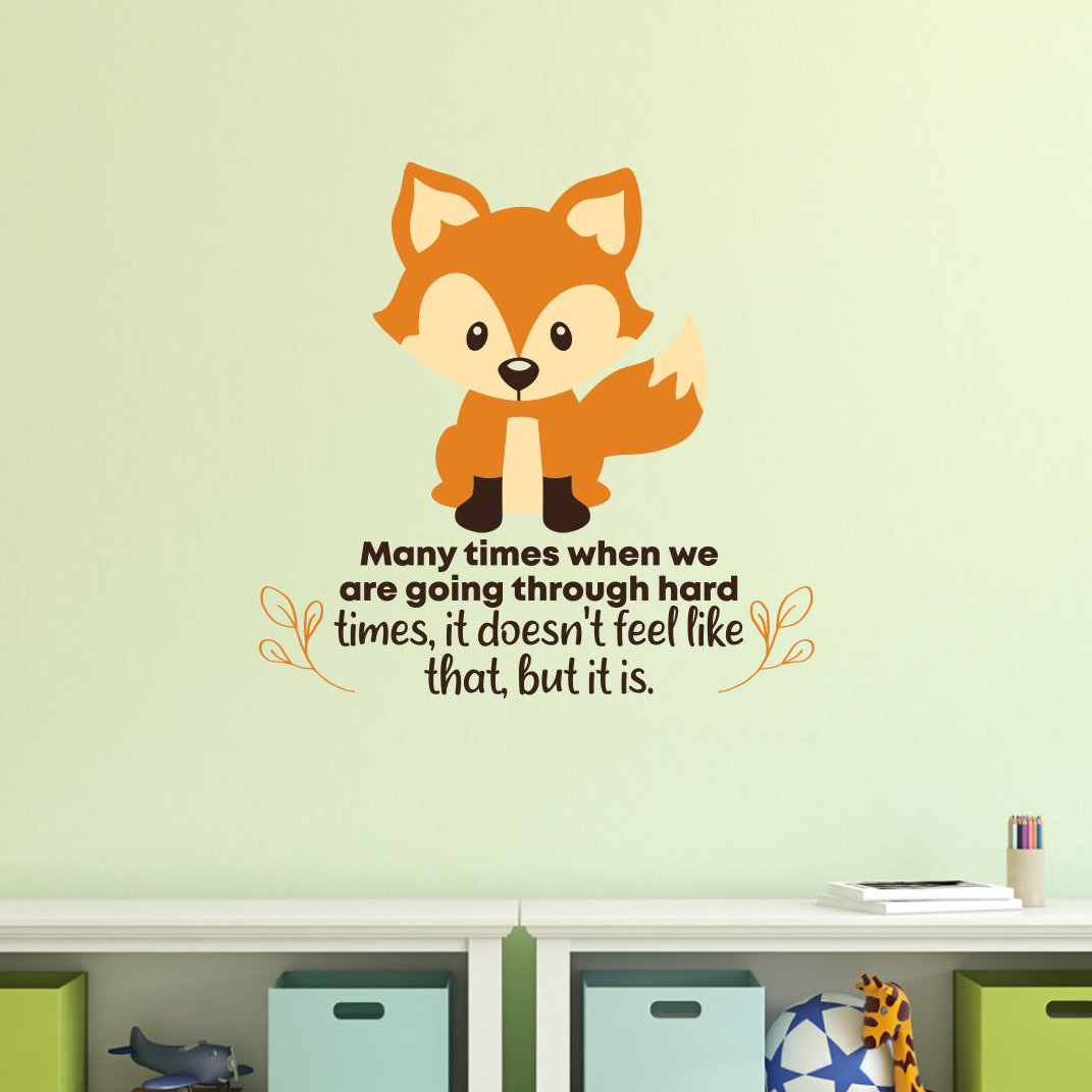 Zoomie Kids Hard Times Fox Vinyl Wall Decal | Wayfair