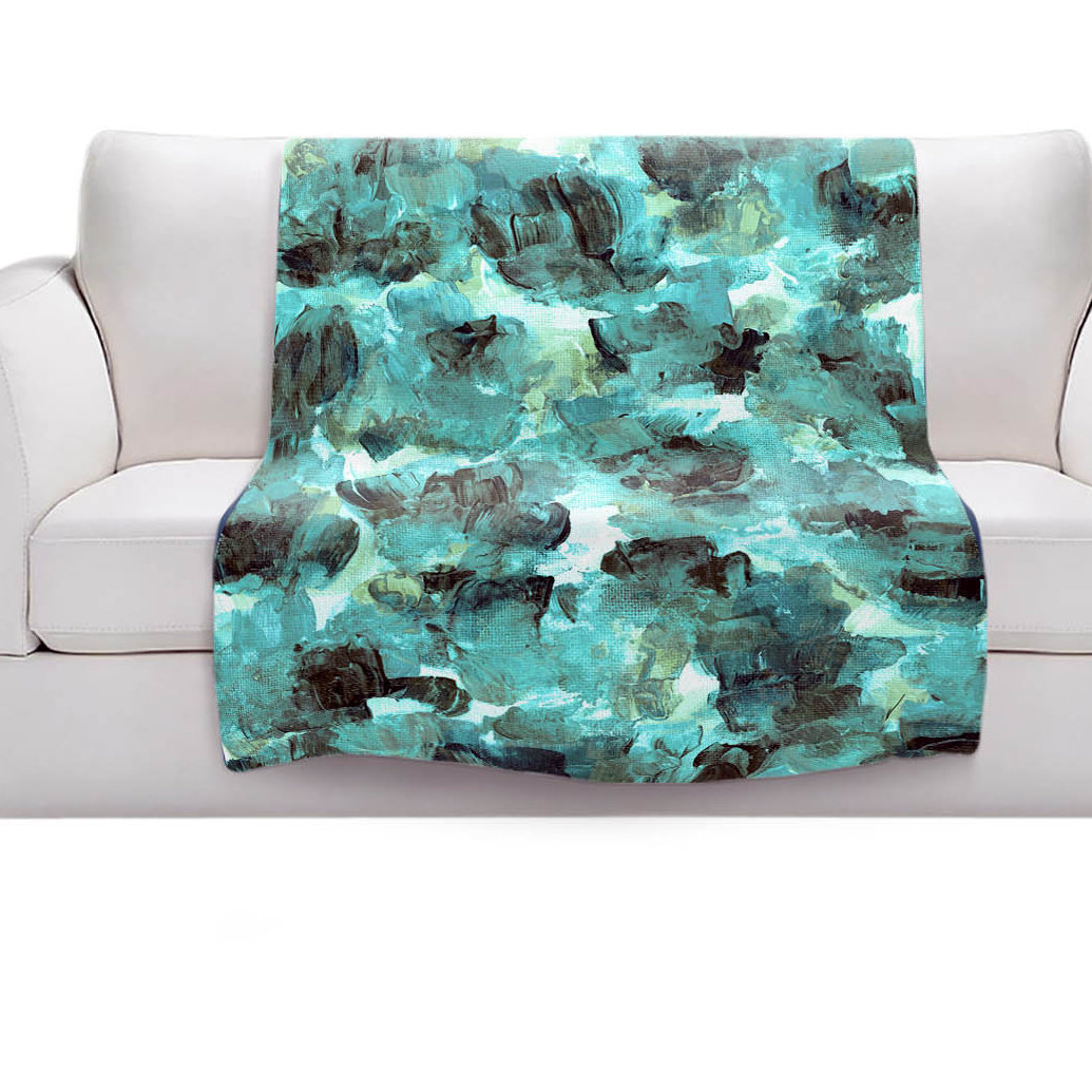DiaNoche Designs Floral Spray 9 Soft Sherpa Blanket | Wayfair