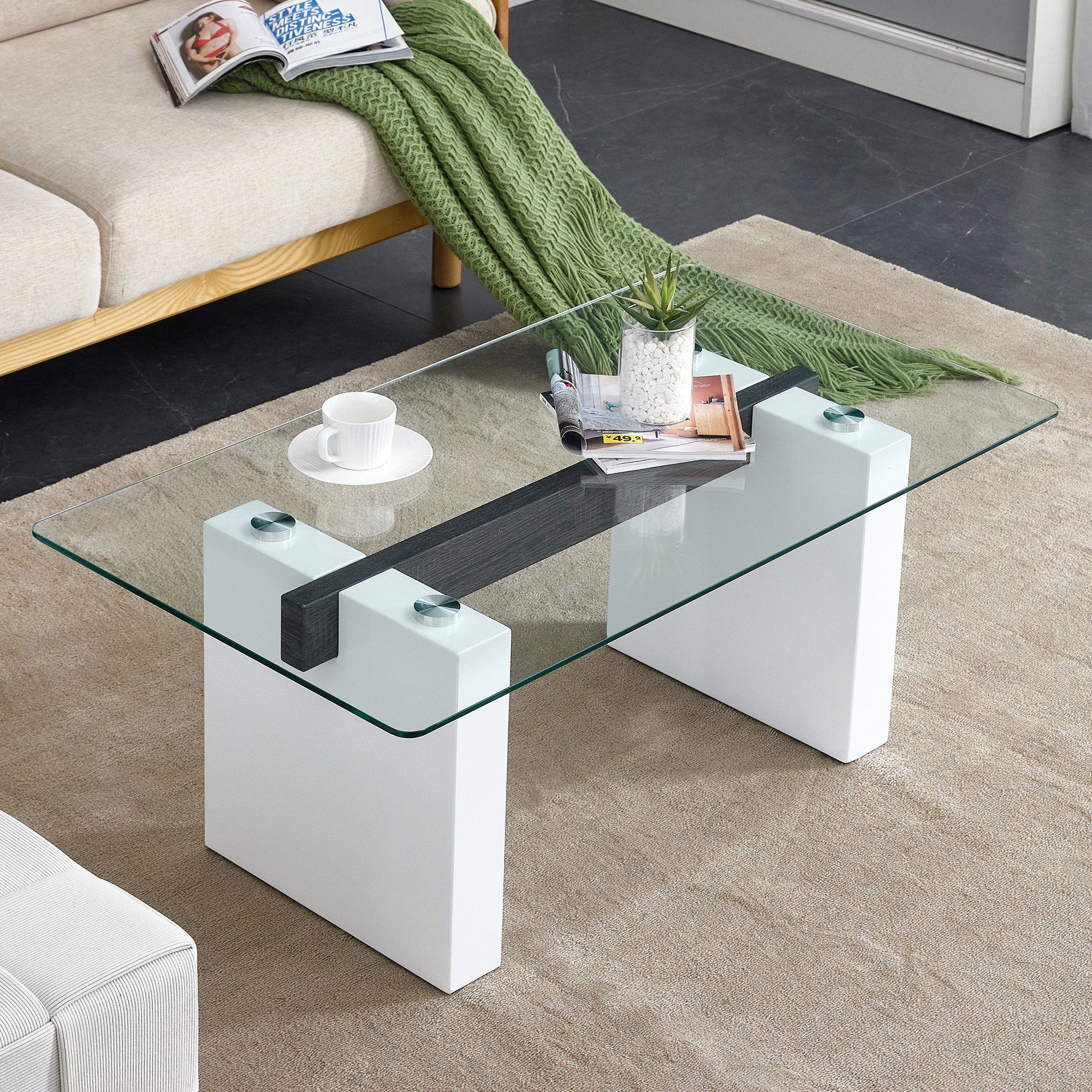 Ivy Bronx Javary Glass Top Single Coffee Table | Wayfair