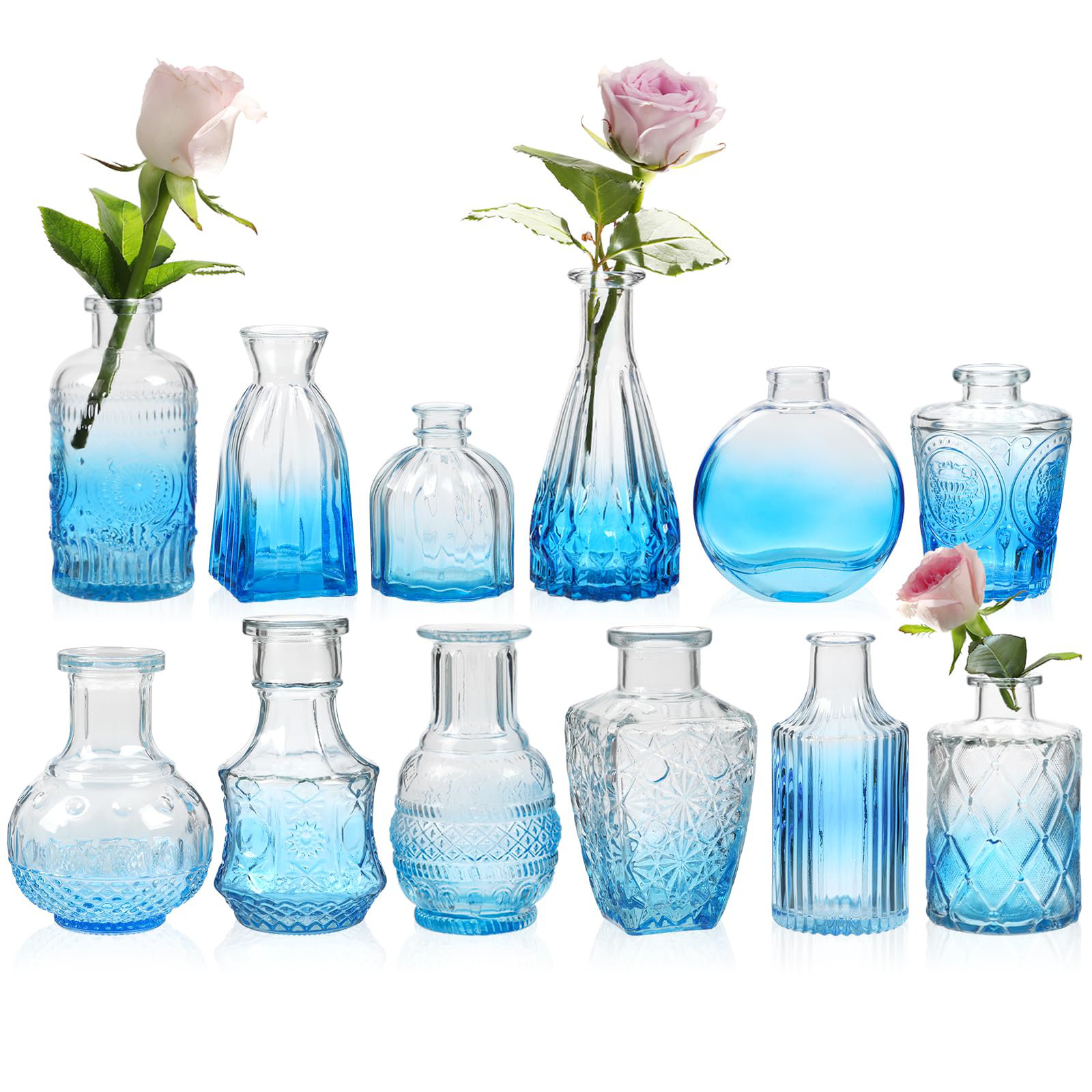 Lark Manor™ Set Of 12 Glass Bud Vases In Bulk,small Vintage Bud Vase ...