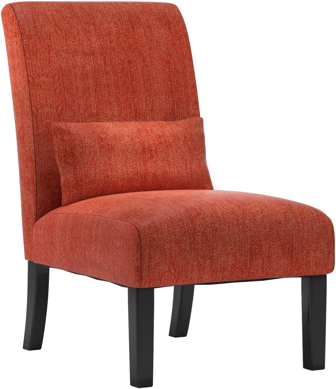 Red Barrel Studio Red Chenille Fabric Armless , Contemporary Accent ...