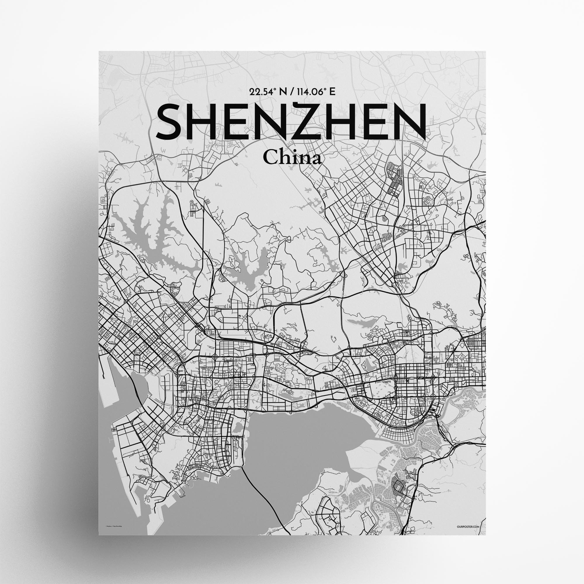 17 Stories China City Map Posters " Shenzhen China|中國 City Map ...