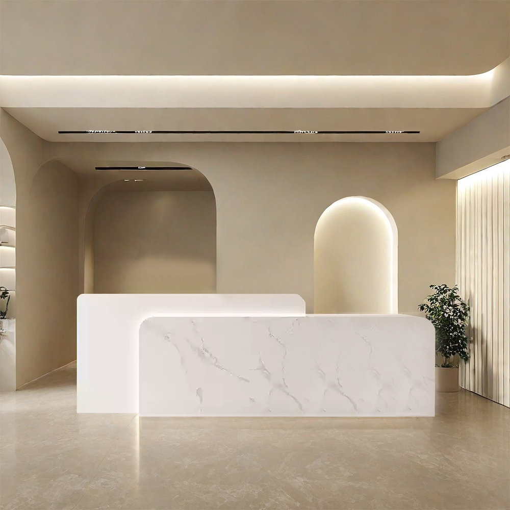 Orren Ellis Modern Reception Station with Storage – Versatile for Use ...