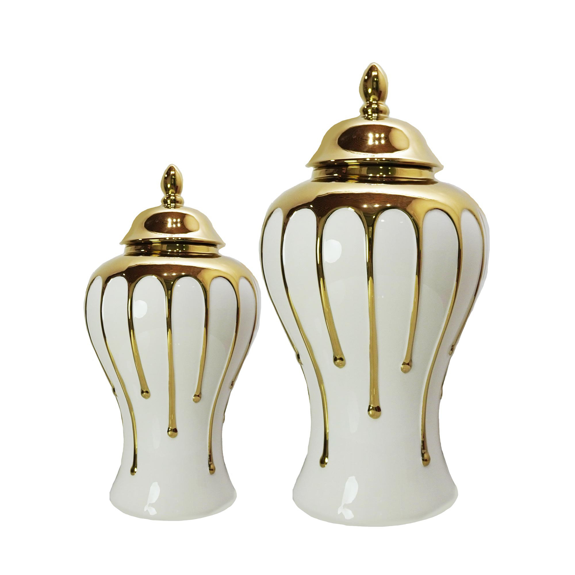 Rosdorf Park Exquisite Gilded Ginger Jars with Removable Lid - Set of 2 ...