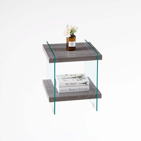 17 Stories Glass Nightstand | Wayfair