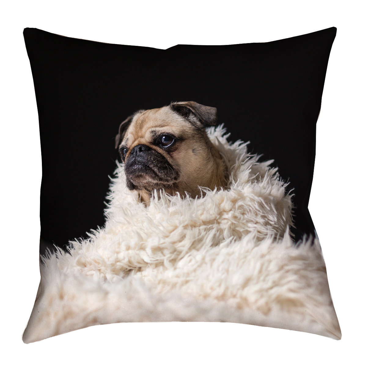 ArtVerse Pug in Blanket Throw Pillow with Zipper - Wayfair Canada