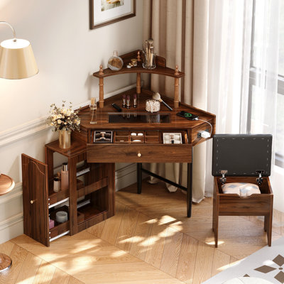 corner vanity table no mirror