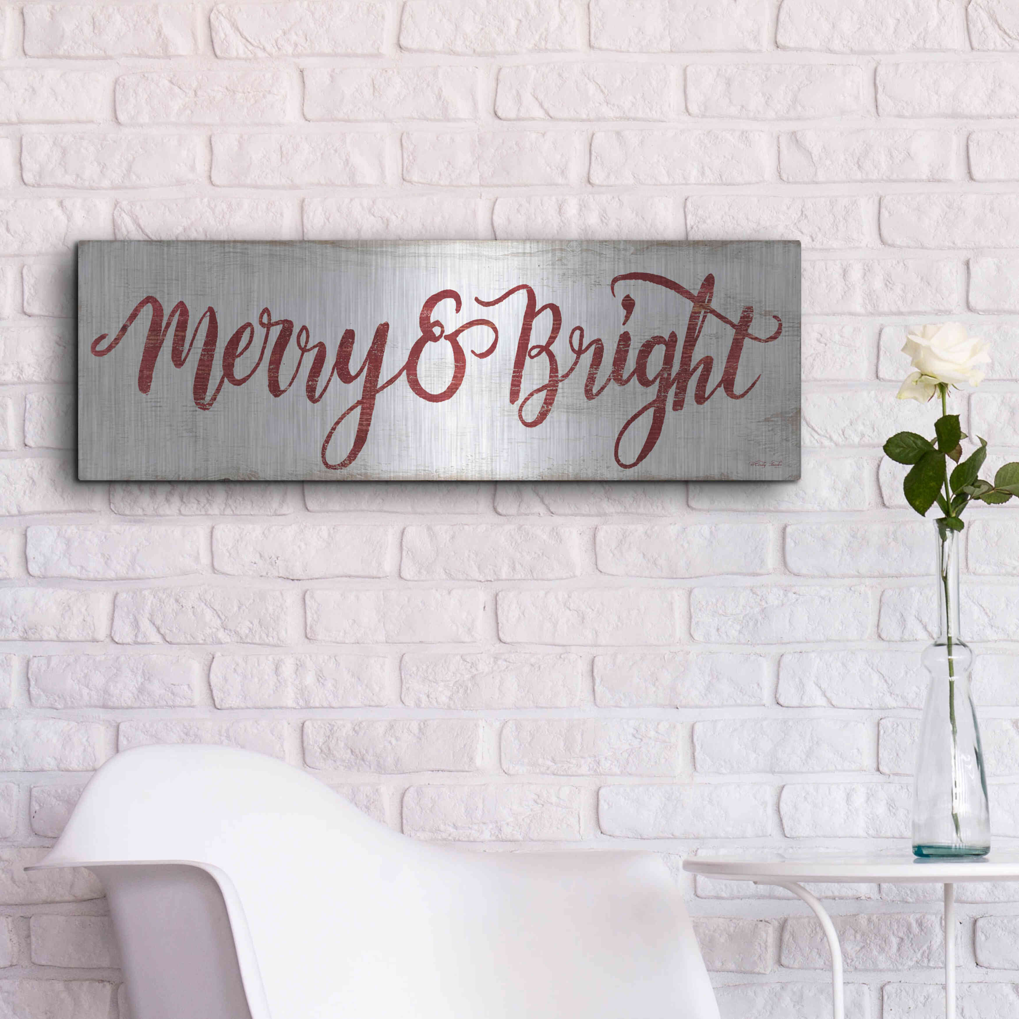 The Holiday Aisle® Merry & Bright Cursive' by Cindy Jacobs, Metal Wall ...
