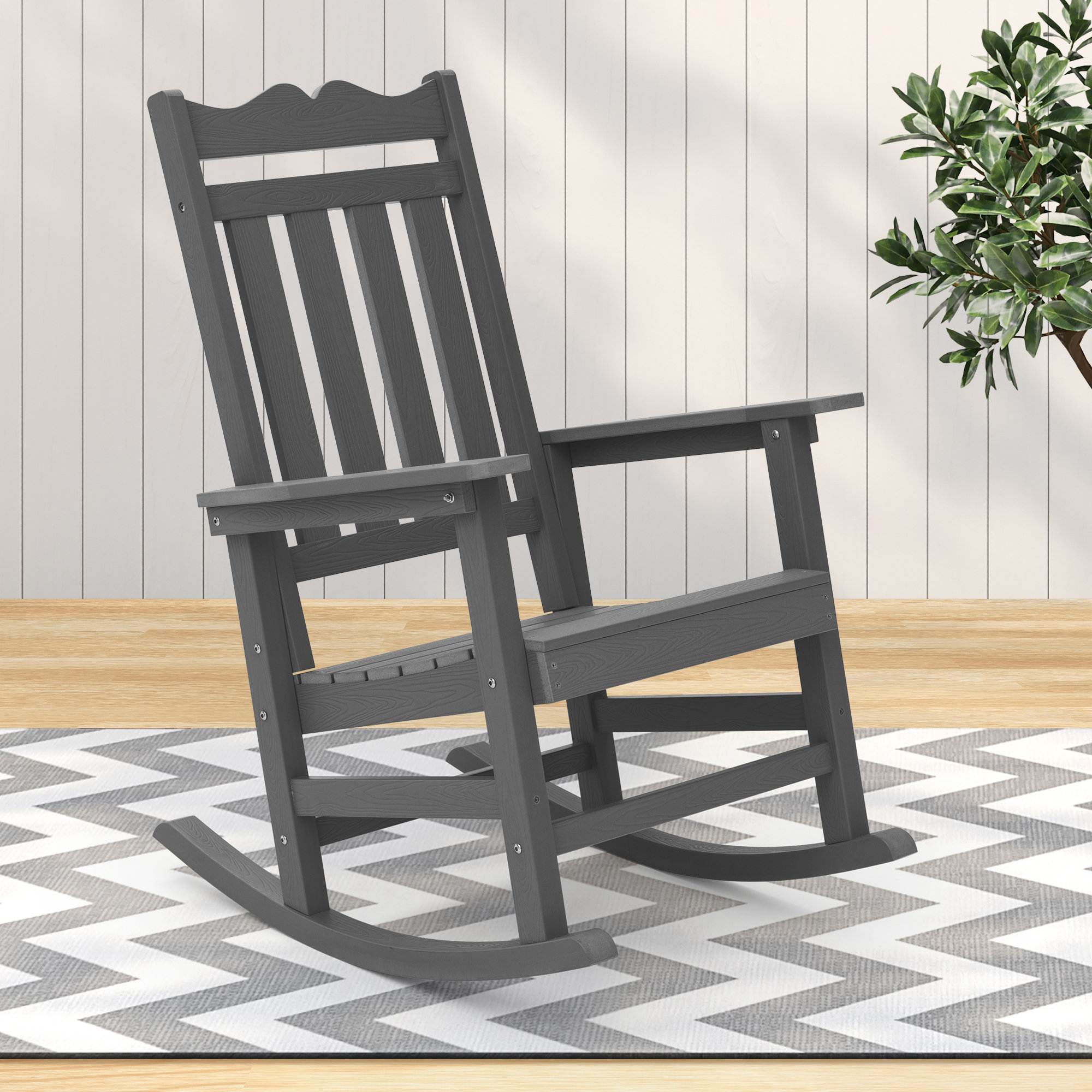 Wildon Home® Lichtwardt Plastic Rocking Gliding Adirondack Chair ...