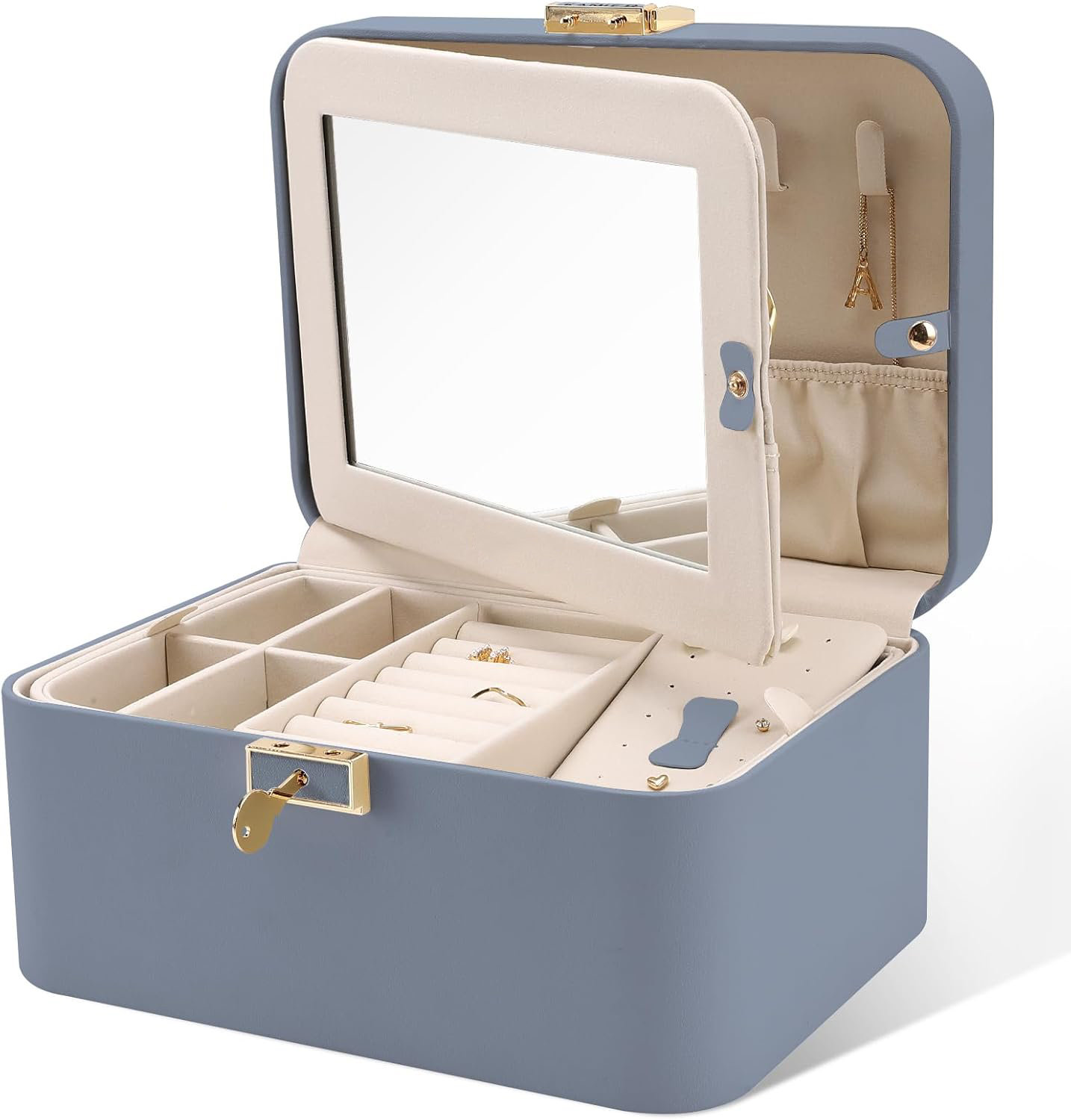 Mercer41 Jewellery Organizer Box, 2 Layers PU Leather, Large Capacity ...