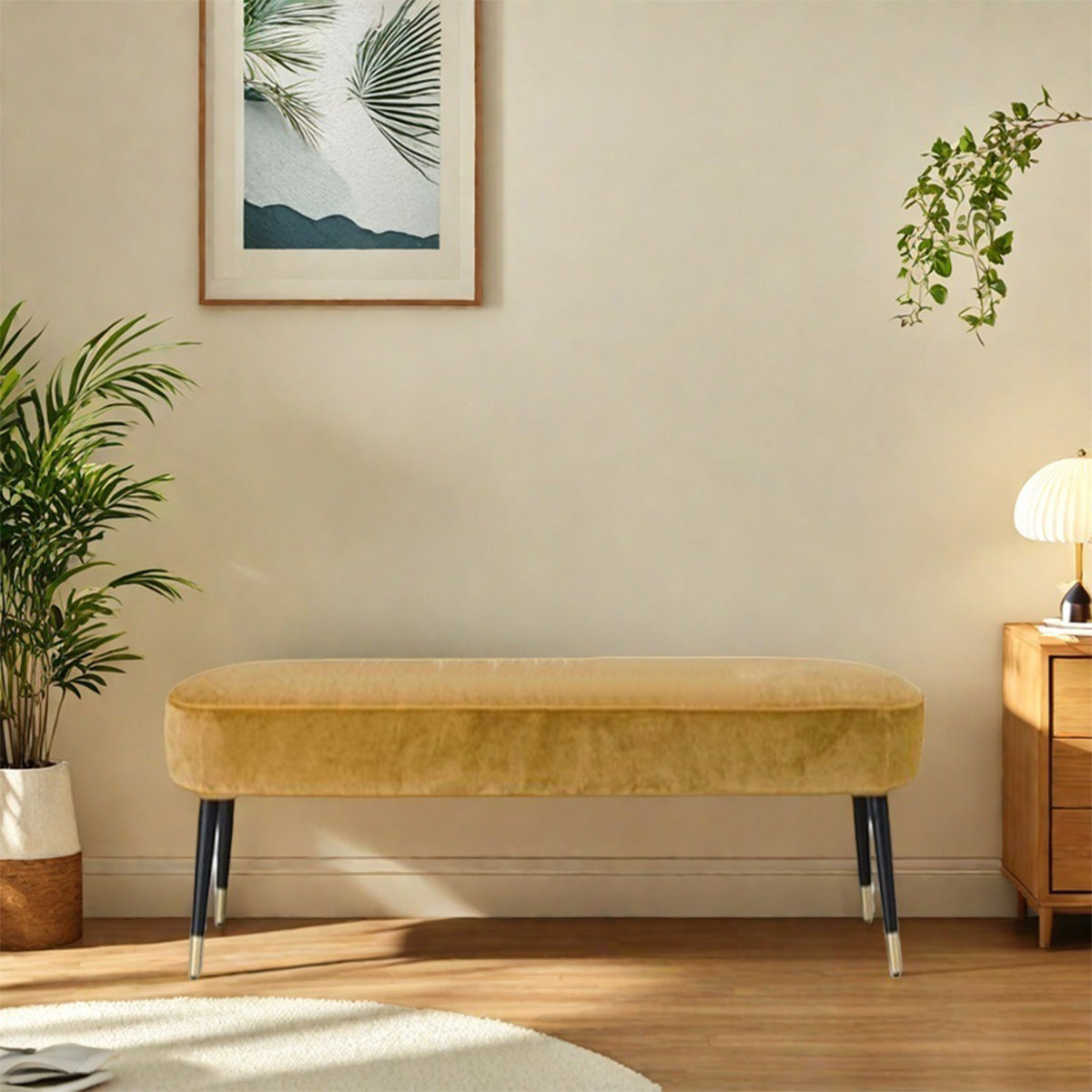Corrigan Studio® Simple bench flannel rest stool cloakroom stool | Wayfair