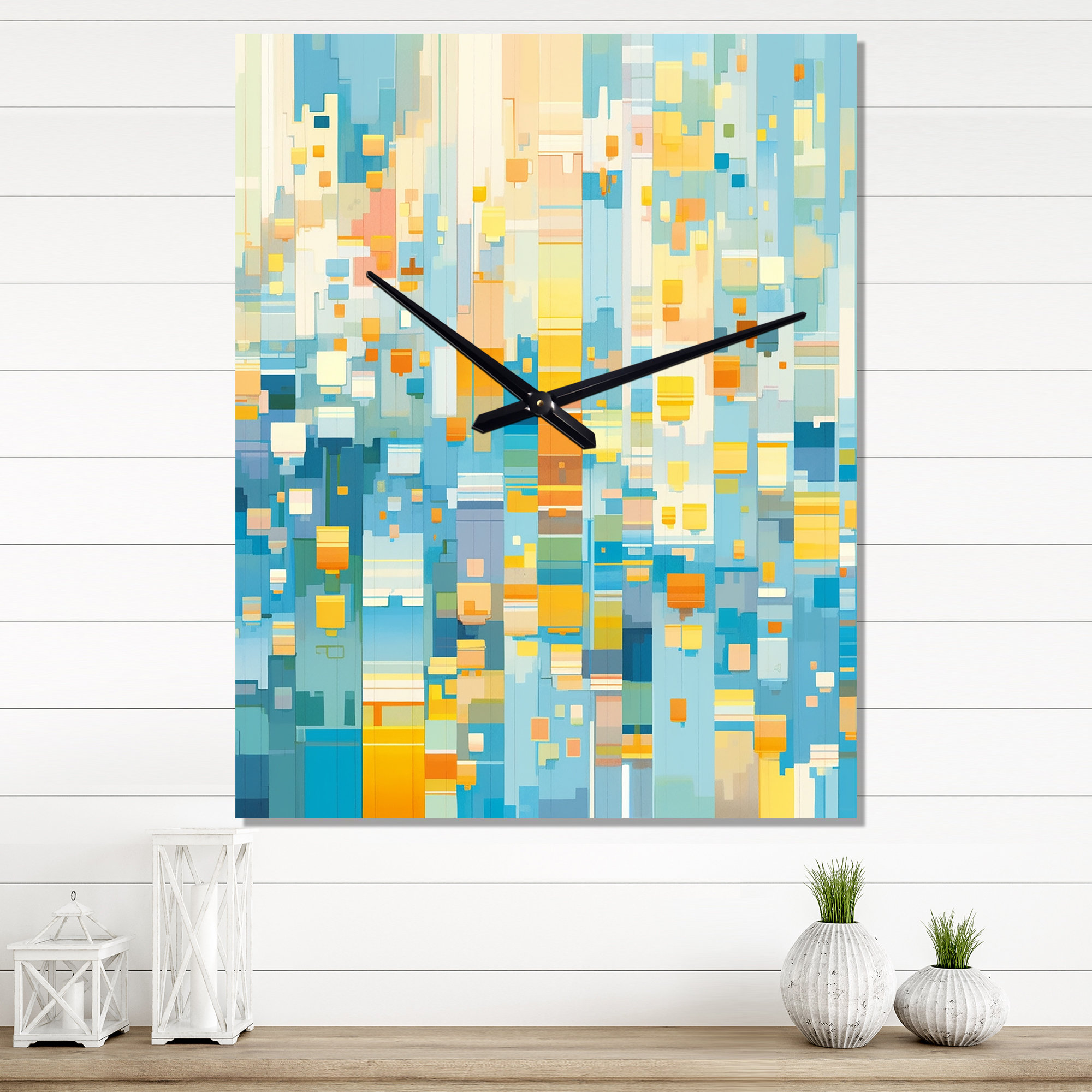 East Urban Home Kellerton - Abstract Painting Wall Clock | Wayfair