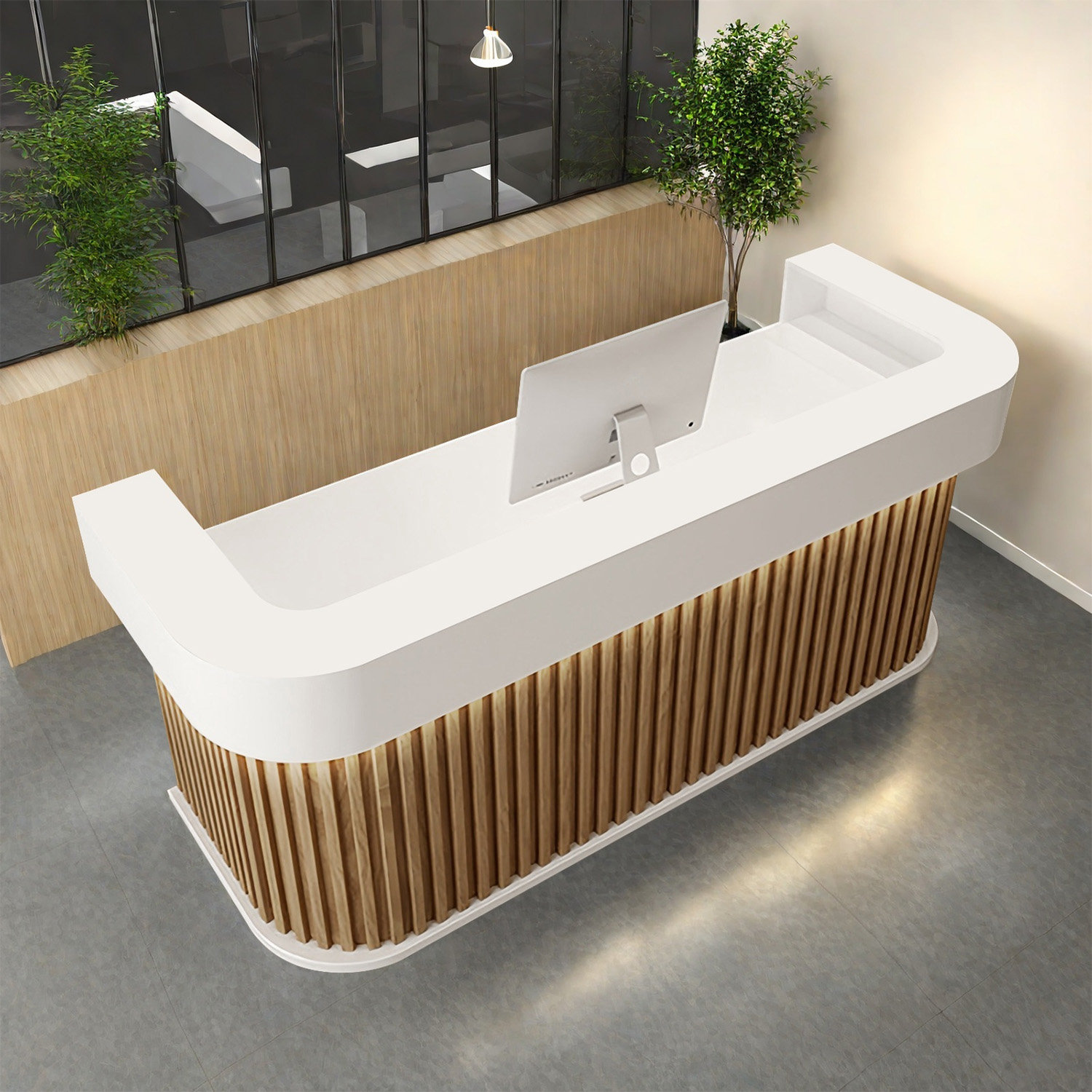 Bay Isle Home™ Reception Desks Chyrisse Modern Front Desk with Lockable ...