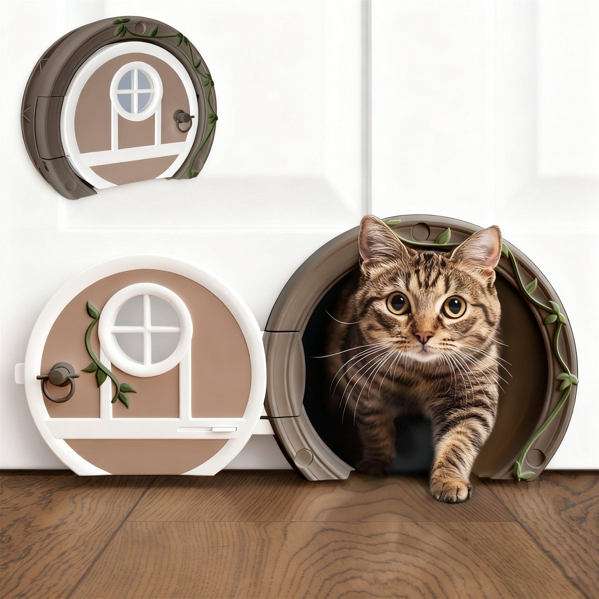 Advanced Excuse Gnome Style No-Flap Cat Door For Interior Doors ...