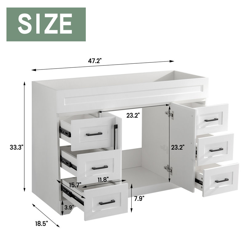 Ebern Designs Suheidy 47.2'' Free Standing Single Bathroom Vanity ...