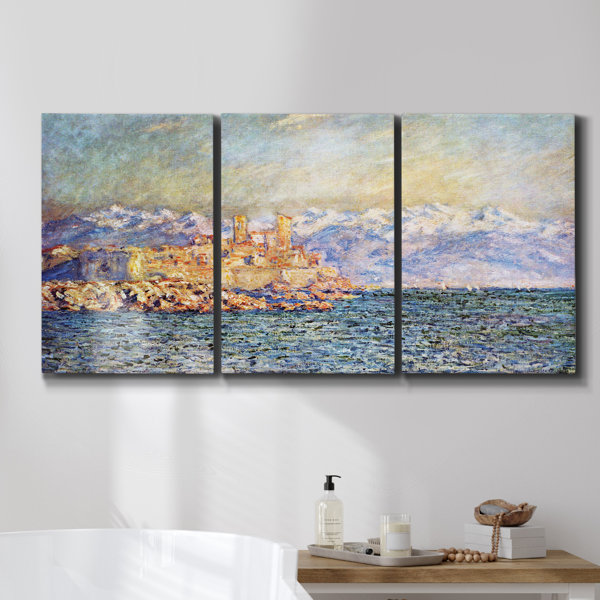 Vault W Artwork The Old Fort In Antibes By Monet On Canvas 3 Pieces ...