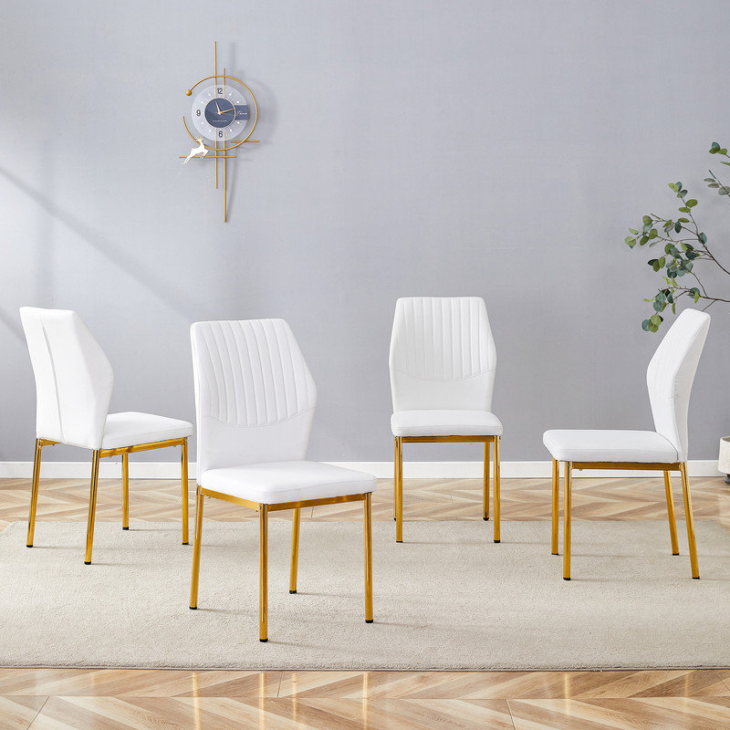 Everly Quinn Modern Upholstered Dining Chairs with Vertical Stripe ...