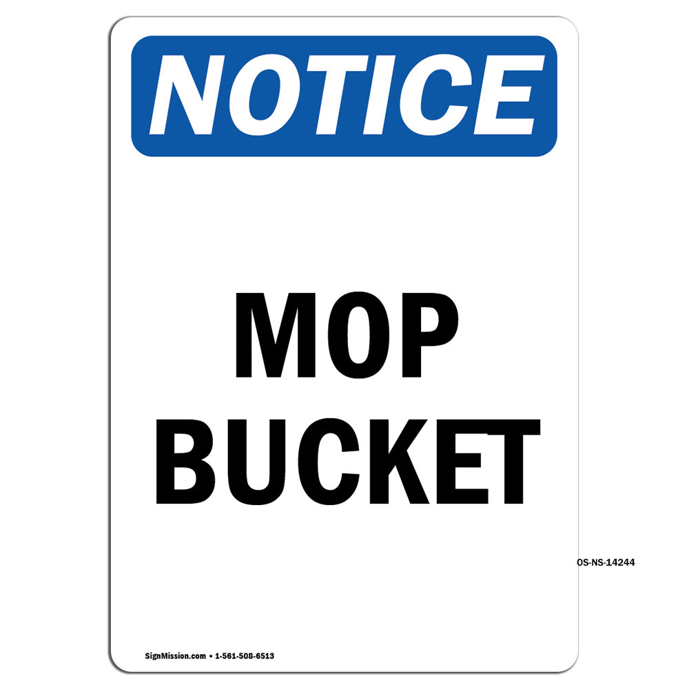 SignMission Mop Bucket Sign | Wayfair