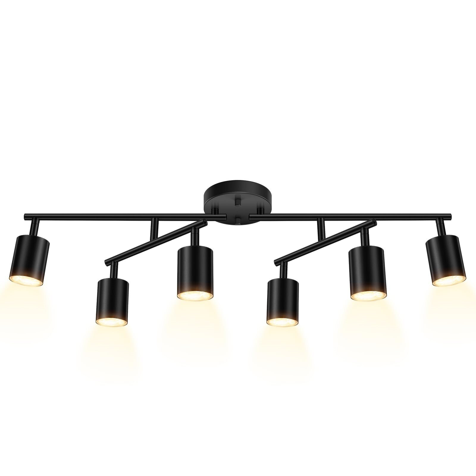 OLHAV 29.9" 6 -Light Track Lighting Kit,Center Swivel Track Light Heads ...