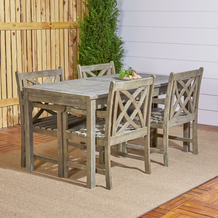 Lark Manor Aleha 4 - Person Rectangular Outdoor Dining Set & Reviews ...