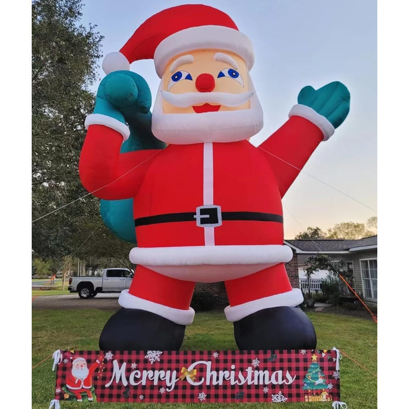 Connsann 33ft Giant Inflatable Santa With Blower, Extra Large Santa ...
