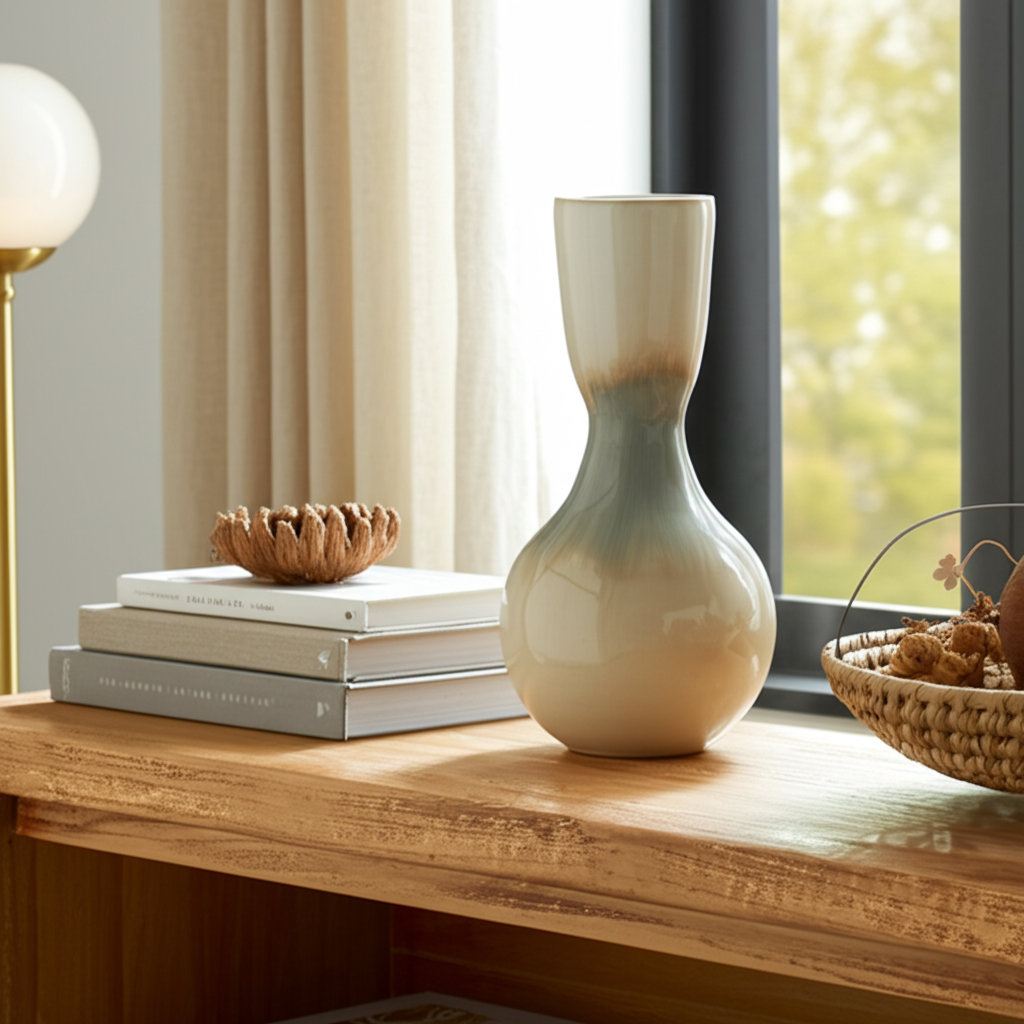 Ivy Bronx Metal Pearl Ombre Novelty Bulbous Vase | Wayfair