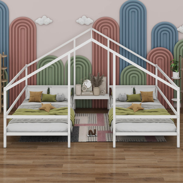 Harper Orchard Aariella Metal Double Twin Size Triangular House Beds ...