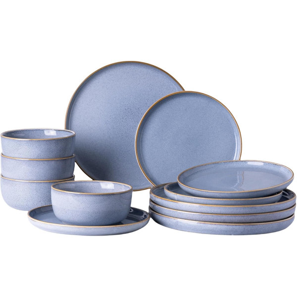 Rosecliff Heights Ceramic Dinnerware Sets for 4, 12 Pieces Stoneware ...